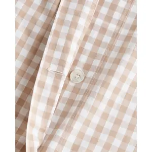 PETITE PLUME Gingham Duvet Set, King - Camel