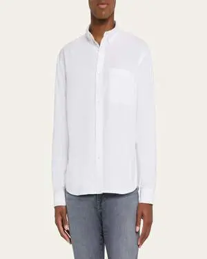 FRAME Button-collar Cotton Oxford Sport Shirt