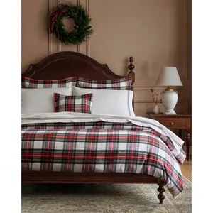 PETITE PLUME Tartan Flannel Duvet Set, Twin - Balmoral Tartan