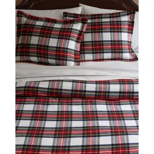 PETITE PLUME Tartan Flannel Duvet Set, Twin - Balmoral Tartan