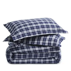 PETITE PLUME Tartan Flannel Duvet Set, King - Oxford Tartan
