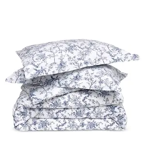 PETITE PLUME Timeless Toile Percale Duvet Set, Full/queen - White