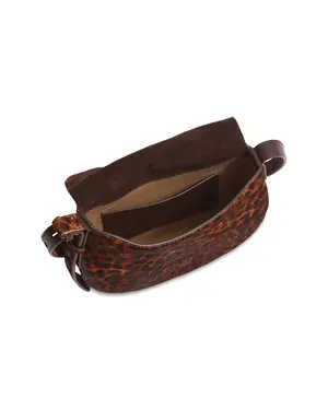 Madewell Dakota Leopard Print Calf Hair Saddle Bag - Caramel