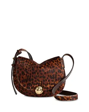 Madewell Dakota Leopard Print Calf Hair Saddle Bag - Caramel