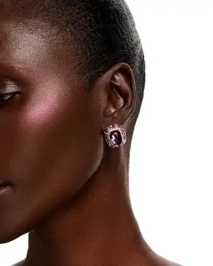 Bloomingdale'S Amethyst & Diamond Halo Stud Earrings In 14k