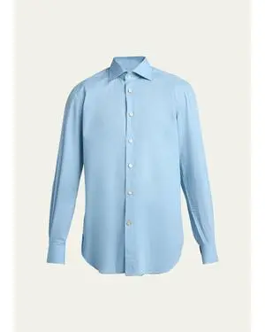 Kiton Cotton Classic Fit Button-down Shirt - Blue
