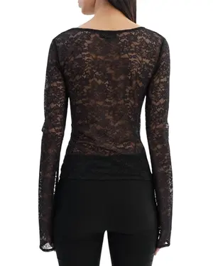 LAMARQUE Lace Bell Sleeve Top