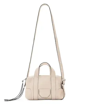 ALLSAINTS Ares Compact Grain Leather Crossbody - Sahara White