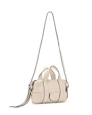 ALLSAINTS Ares Compact Grain Leather Crossbody - Sahara White