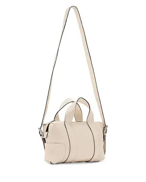 ALLSAINTS Ares Compact Grain Leather Crossbody - Sahara White