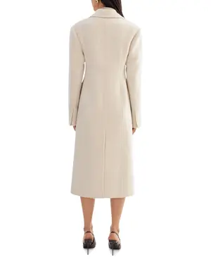LAMARQUE Wool Peak Lapel Single-breasted Coat