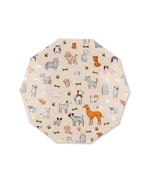 JOLLITY & CO Bow Wow Puppy Dog Birthday Small Plates, Set Of 8 - Multicolor