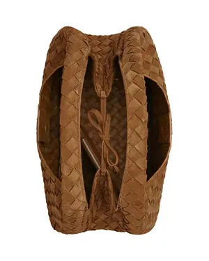 Bottega Veneta Campana Large Intrecciato Shoulder Bag - Amber/muse Brass
