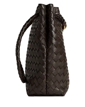 Bottega Veneta Andiamo Small Intrecciato Leather Bucket Bag - Fondant/muse Brass