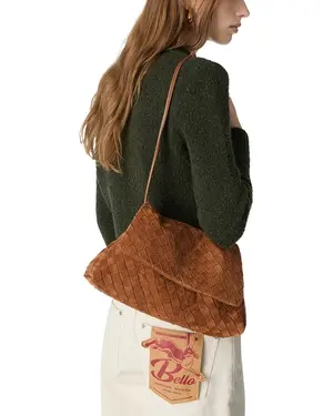 Bottega Veneta Giorno Intrecciato Shoulder Bag - Amber/gold
