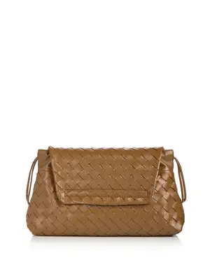 Bottega Veneta Giorno Intrecciato Shoulder Bag - Dark Caramel/gold