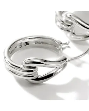 John Hardy Sterling Polished Hoop Earrings - Silver