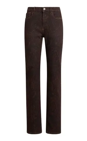 Etro Patterned Straight-leg Jeans - Brown