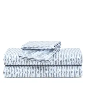 PETITE PLUME La Mer Percale Sheet Set, Twin - Blue