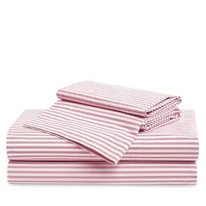 PETITE PLUME Ticking Sheet Set, King - Antique Red