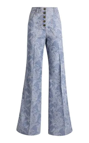 Etro Patterned Flared Jeans - Blue