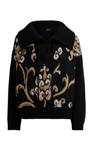 Etro Patterned Wool Sweater - Black