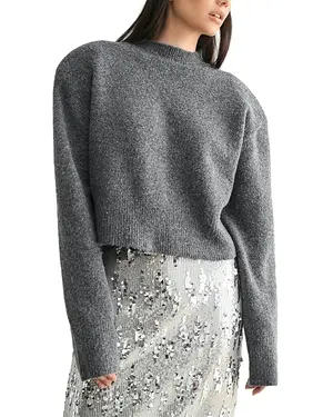 LUVEE Mable Cropped Crewneck Sweater