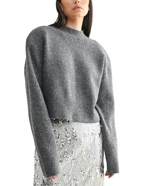 LUVEE Mable Cropped Crewneck Sweater
