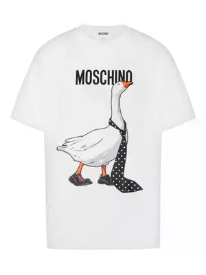 Moschino Goose Organic Cotton Jersey T-shirt - White