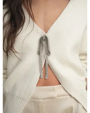 REISS Beau Bow Cardigan