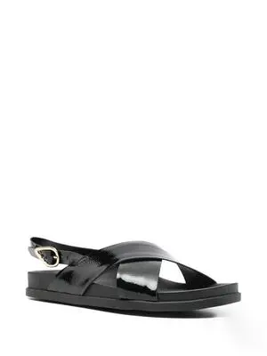 ANCIENT GREEK SANDALS Ikesia Crossover Strap Sandals - Black