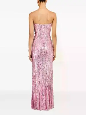 Jenny Packham Sequin-embellished Strapless Gown - Pink