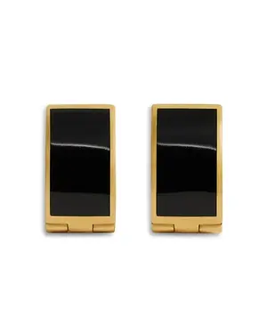 TOTEME Signature Jet Inlay Hoop Earrings - Black