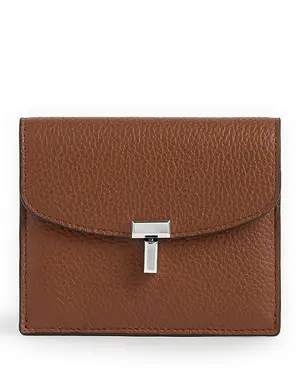 TOTEME Pebbled Leather Card Holder - Brown