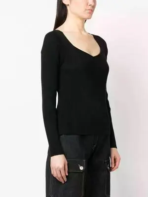 Karl Lagerfeld Long-sleeve Ribbed Knit Top