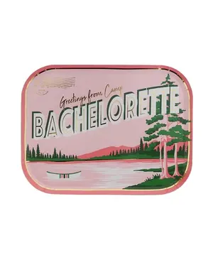 JOLLITY & CO Camp Bachelorette Postcard Paper Dinner Plates, Set Of 8 - Multicolor