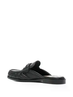 Burberry Leather Cadet Mules With Enamelled Knight Plaque