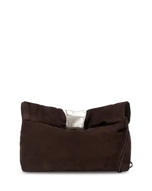 Staud Leather Cuff Clutch - Espresso