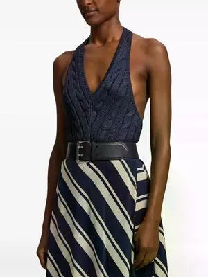Ralph Lauren Cable-knit Halterneck Top - Blue