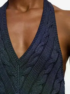 Ralph Lauren Cable-knit Halterneck Top - Blue