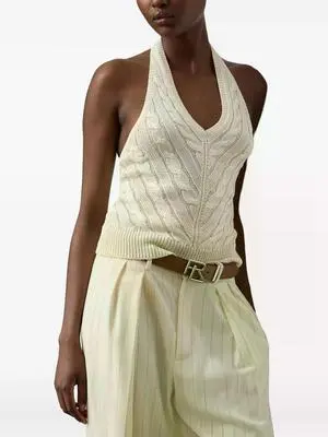 Ralph Lauren Cable-knit Halterneck Vest - Neutrals