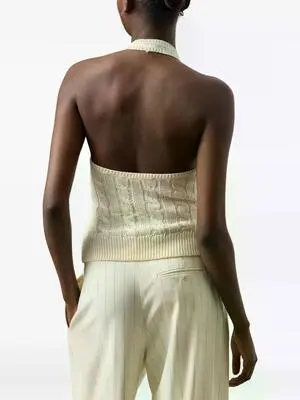 Ralph Lauren Cable-knit Halterneck Vest - Neutrals