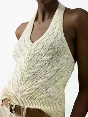 Ralph Lauren Cable-knit Halterneck Vest - Neutrals