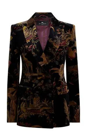 Etro Velvet Double-breasted Jacket - Multi