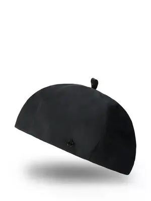MAISON MICHEL Emy Logo-plaque Beret - Black