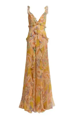 Etro Printed Silk Maxi Dress - Multi
