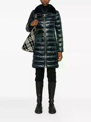 Herno Padded Coat With Faux-fur Collar - Blue