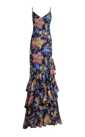 Etro Printed Ruffled Maxi Dress