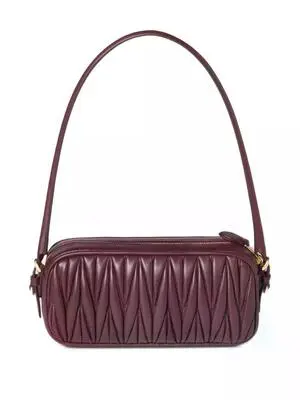 Miu Miu Matelassé Nappa Leather Shoulder Bag - Red