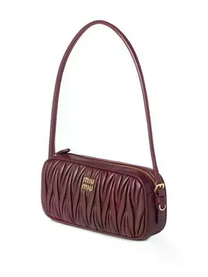 Miu Miu Matelassé Nappa Leather Shoulder Bag - Red